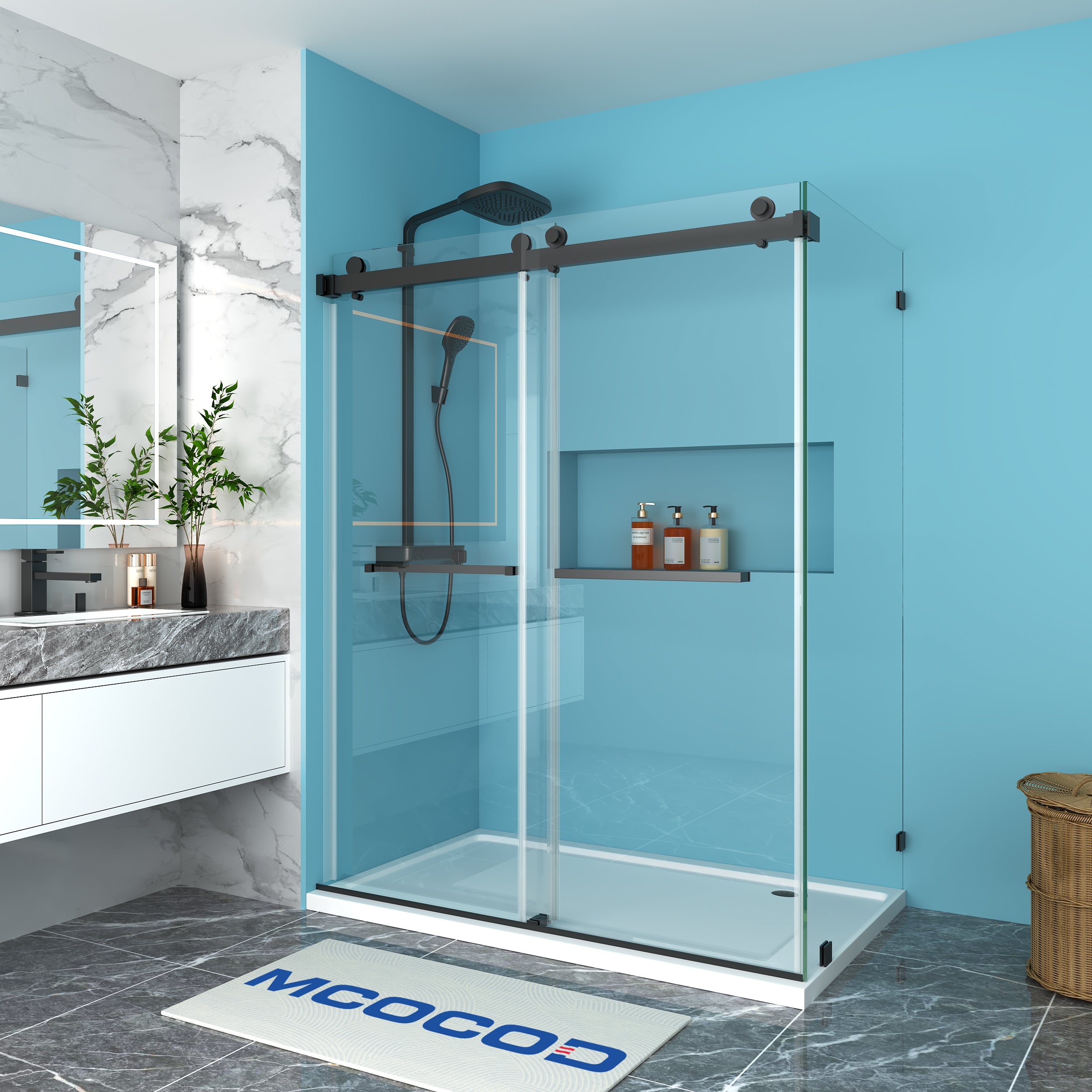 MCOCOD® Customize Double Sliding Frameless Shower Enclosure - DS01-01
