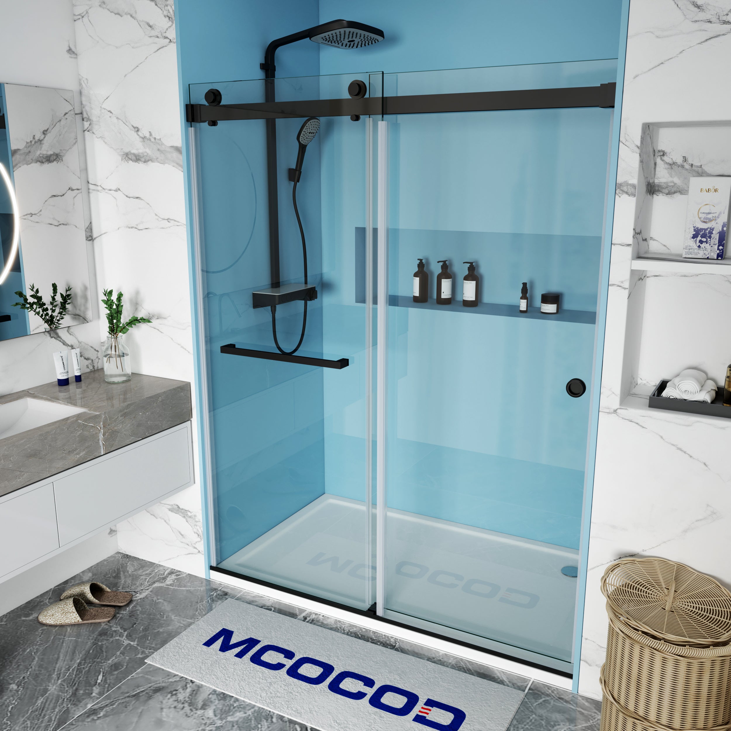 MCOCOD® Double Sliding Frameless Shower Door - DS02A