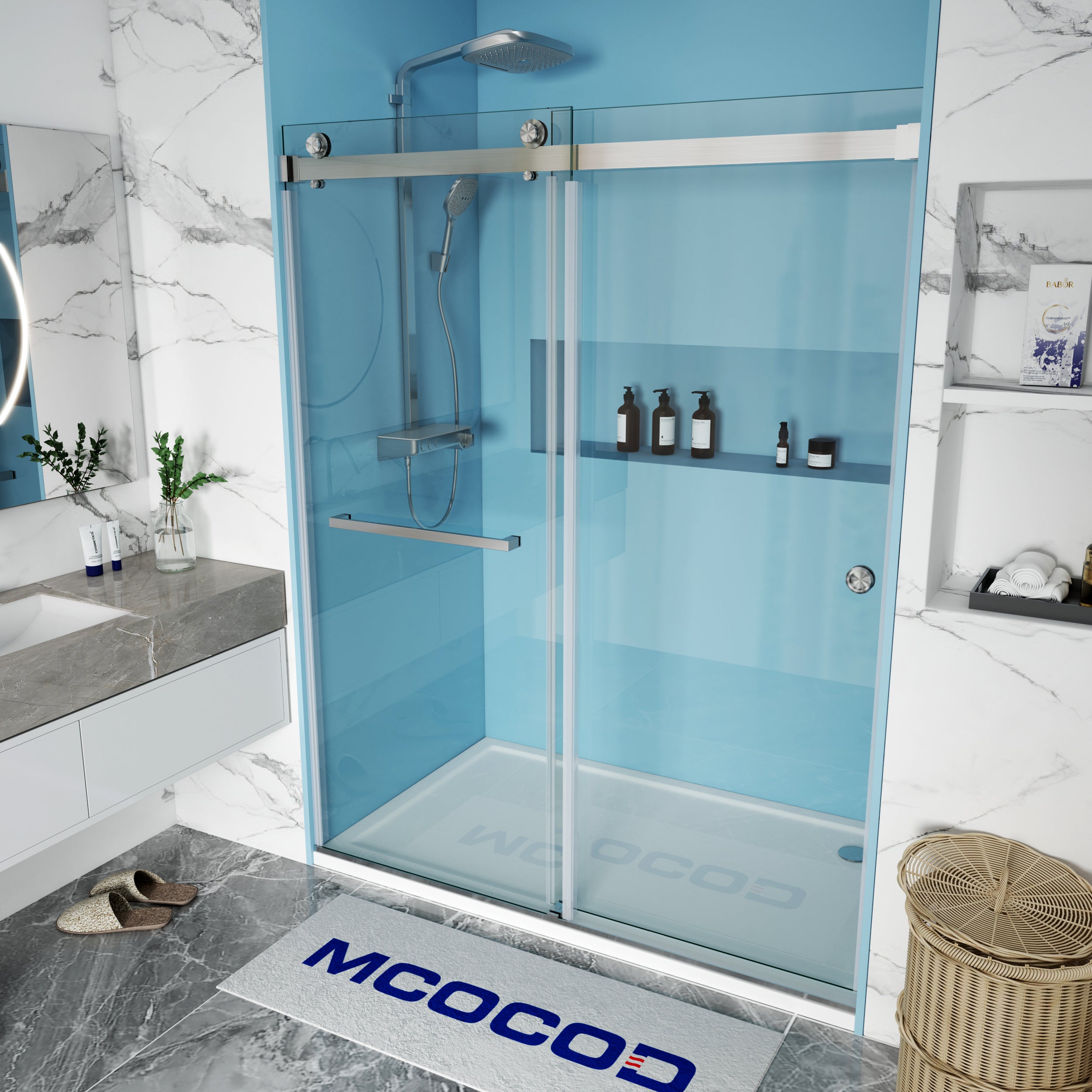 MCOCOD® Double Sliding Frameless Shower Door - DS02A